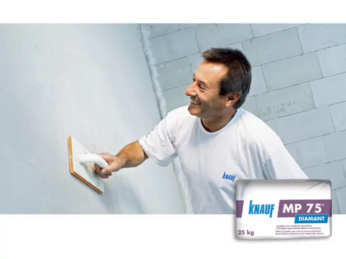 MP 75 Diamond : le plâtre à projeter à très haute dureté | Knauf